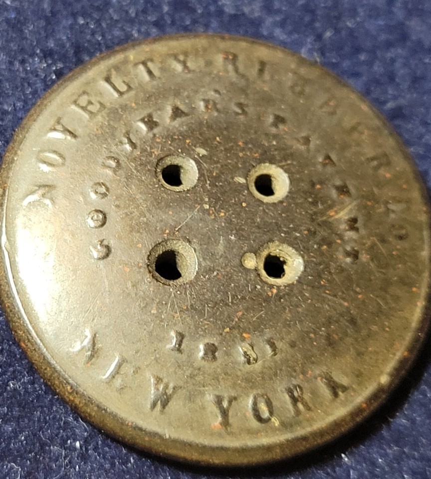 CIVIL WAR ERA HARD RUBBER NAVY ENLISTED P-COAT GOODYEAR BUTTON ALBERT ...