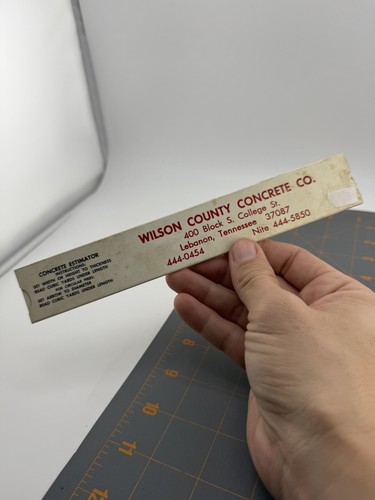 Wilson County Concrete Co Estimator Slide Rule Advertising Lebanon TN ...