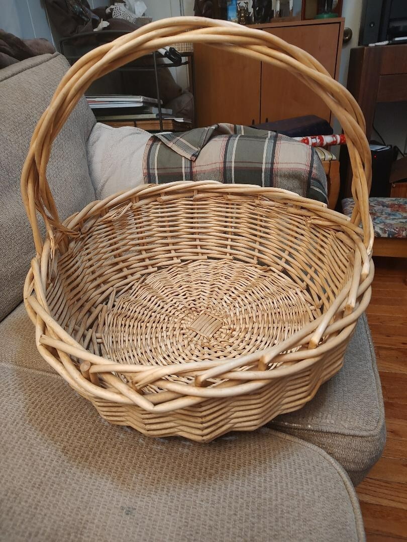 Round Baskets With Handles Willow Basket With Handle Round Set Of 3