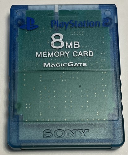 Sony PlayStation 2 OEM 8mb Memory Card Magic Gate PS2 - Clear Blue SCPH ...