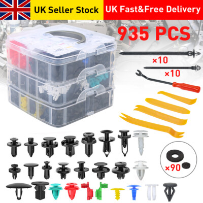 935pcs Car Body Trim Clips Plastic Push Pin Rivet Screw Panel Fasteners ...