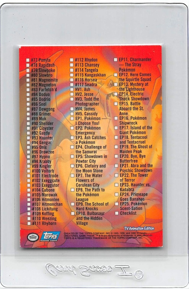 CheckList - NON-HOLO - Blue logo - Series 2 - TOPPS POKEMON CARD - LP/P ...
