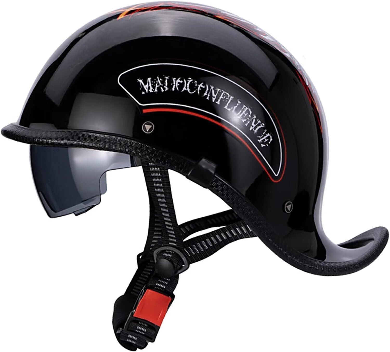 Motorcycle Half Helmet With Visor Open Face Retro Motorcycle Helmets ...