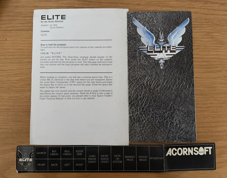 Elite - Acorn Electron Computer Acornsoft Boxed Complete Tape Game ...
