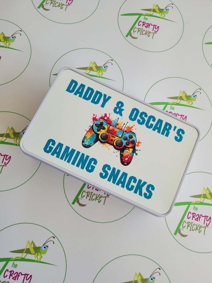 Personalised Gaming Snack / Sweets Tin - Gamer / Teen Gift - PS4, PS5 ...