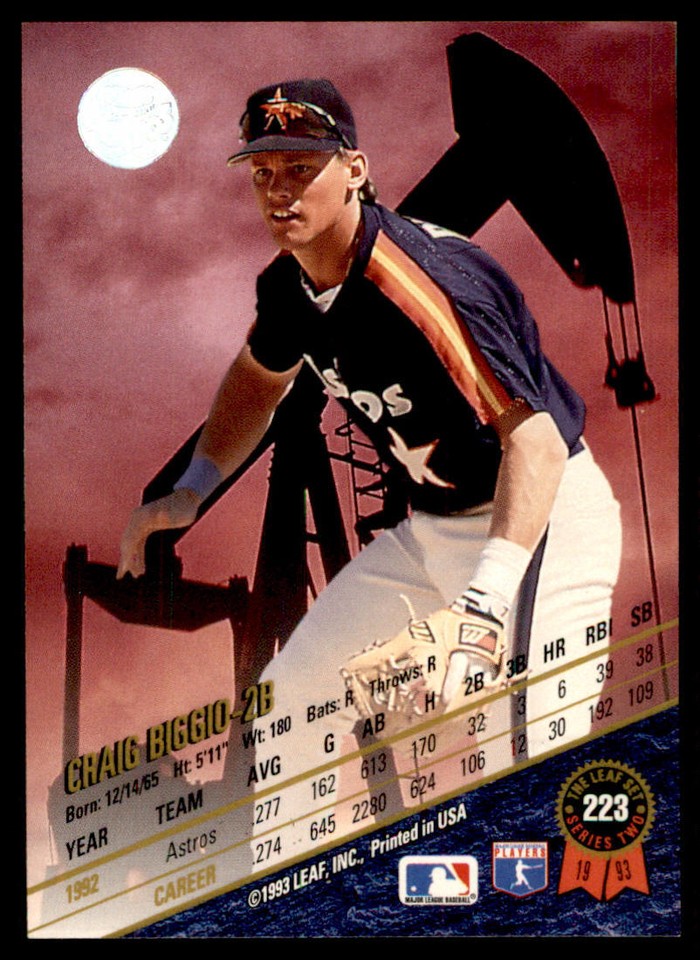 1993 Leaf #223 Craig Biggio HOF | eBay