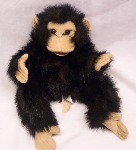 Folkmanis FUZZY BABY MONKEY CHIMP HAND PUPPET 15" Plush STUFFED ANIMAL ...
