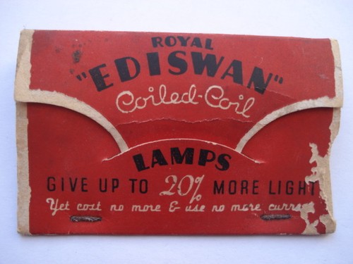 RARE C1930S ROYAL EDISWAN LAMPS FOR YOUR HOME & ON YOUR CAR PACKET OF ...