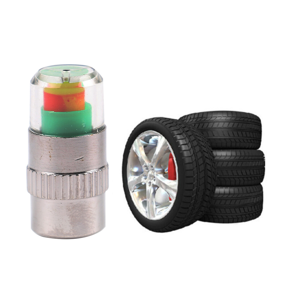 4X Auto Car Tire Monitor Valve Dust Caps Air Pressure Indicator Sensor ...
