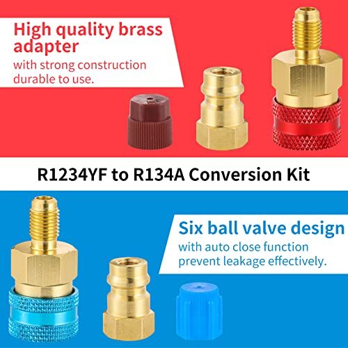 R1234Yf Quick Couplers Kit R1234YF to R134A Quick Coupler Adapter High ...
