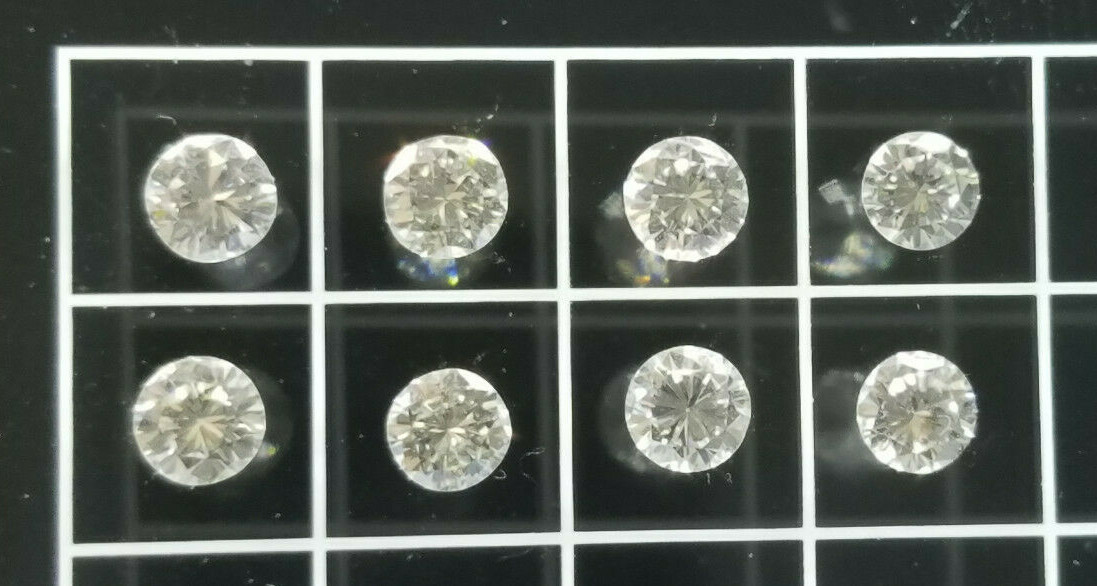 (8) 0.92ctw 3.10mm Loose Round Cut Diamond Parcel Lot Si2-Si1 No Carbon ...