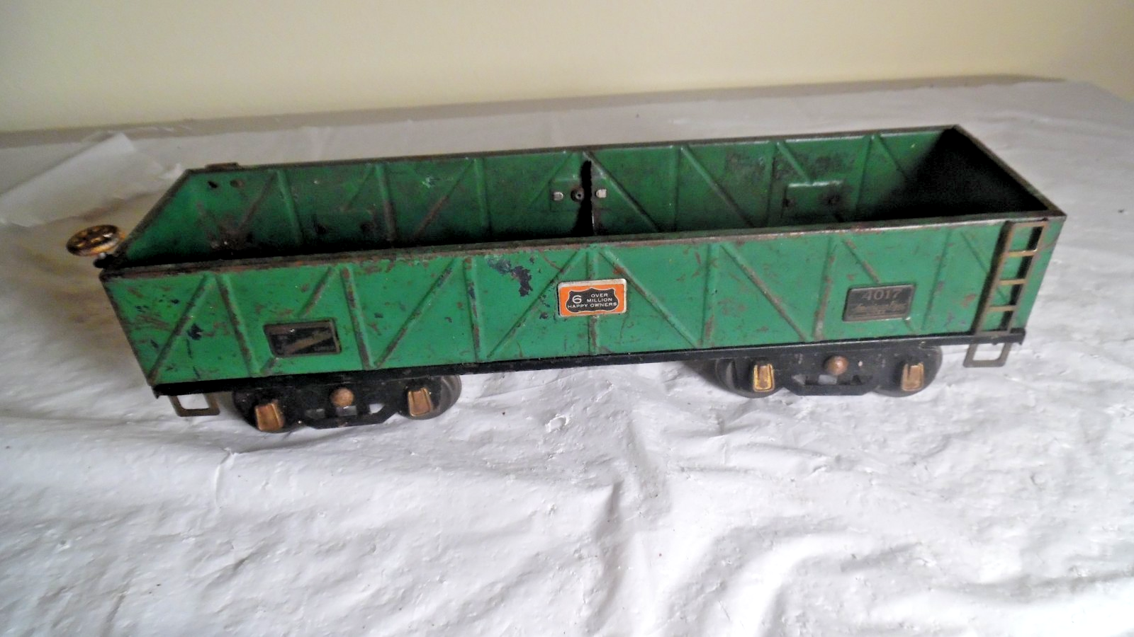 American Flyer 4017 YGreen Standard Guage Tinplate Prewar Gondola -Used ...