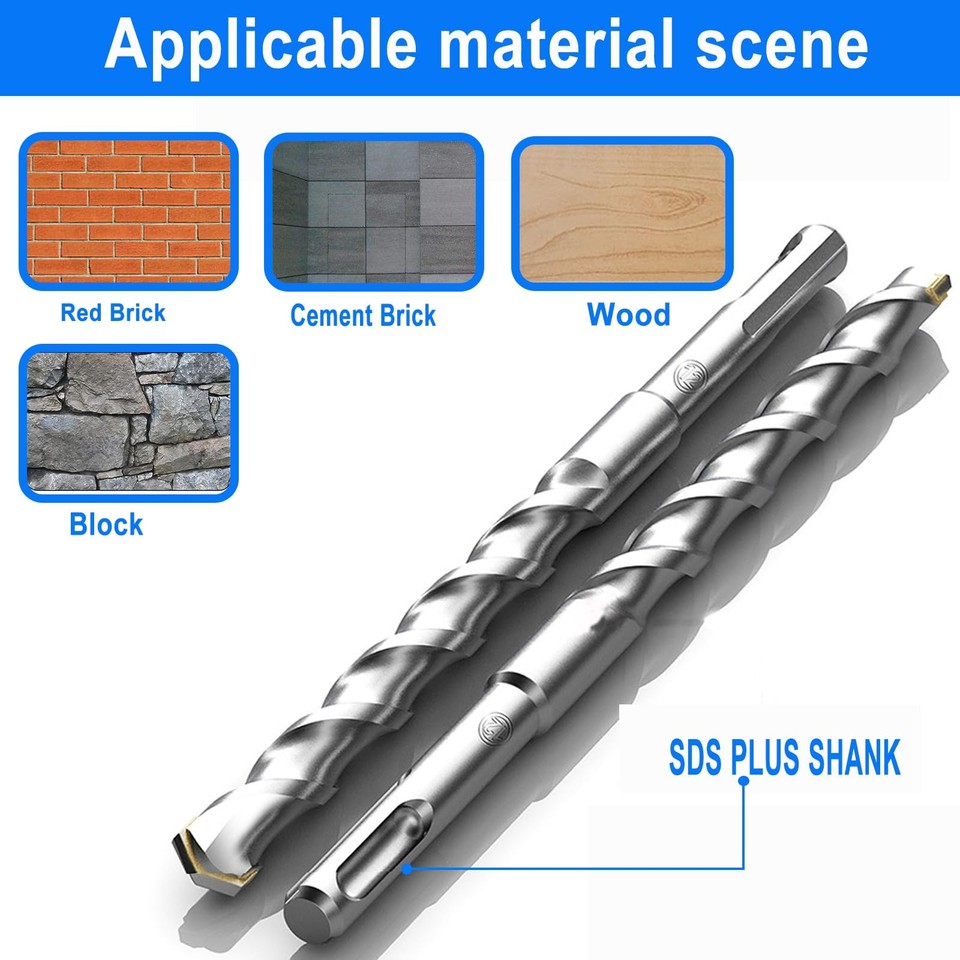 2-Pack SDS Plus Masonry Drill Bits 3/4 Inch x 18 Inch Long Rotary ...