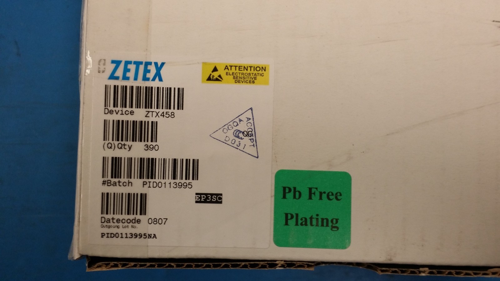 (10 PCS) ZTX458 ZETEX Trans GP BJT NPN 400V 0.3A 3-Pin E-Line TO-92 ...