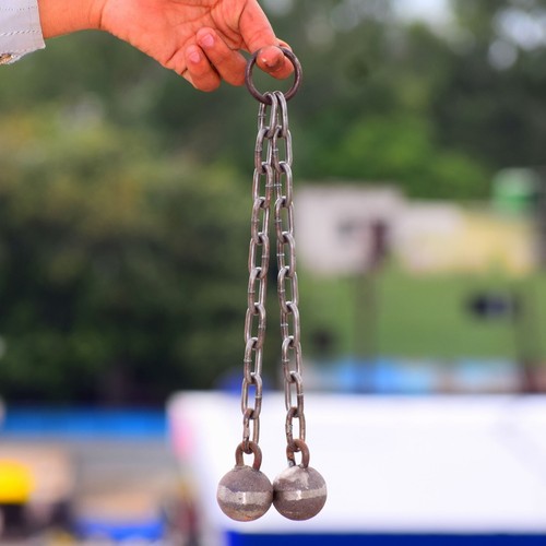 Vintage Medieval Carbon Steel Flail Spiked Balls & Chain Mace Weapon ...