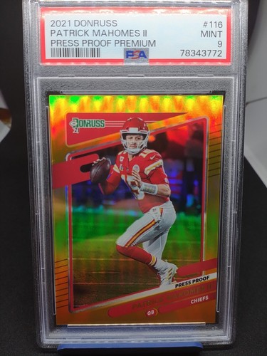 Patrick Mahomes II 2021 Donruss Press Proof Gold PSA 9 NFL Chiefs ...