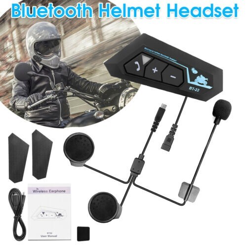 Motorbike Intercom System Helmet Headset Bluetooth Mic Calling ...