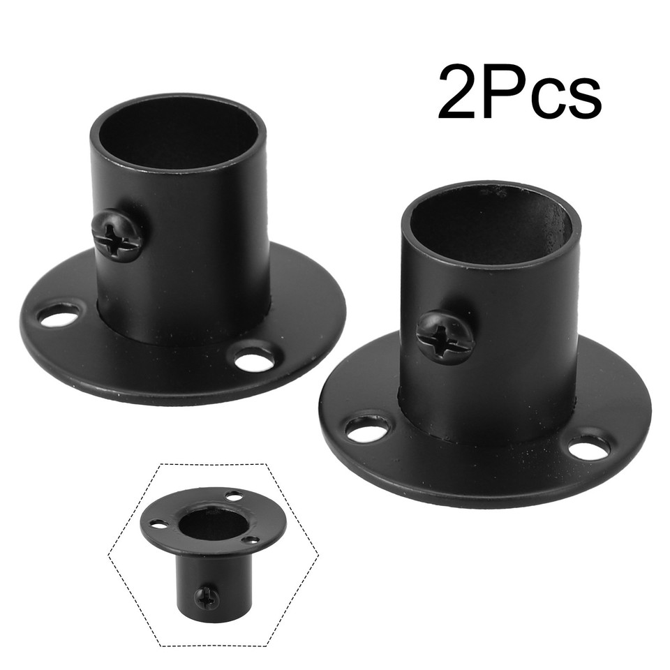 Rail Supports Support Decor 19-32mm Black Bracket Flange Rail Rod ...