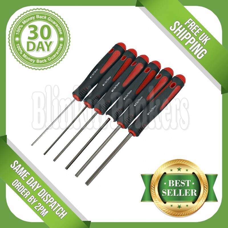 6PC HEX SCREWDRIVER SET ALAN ALLEN 1.5,2,2.5,3.3.5,4MM PRECISION METRIC ...