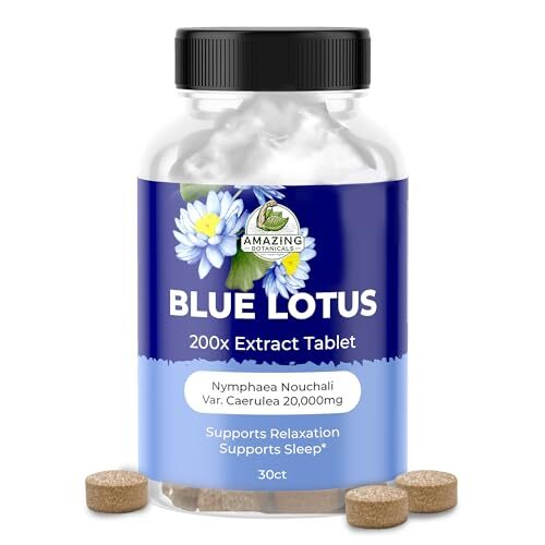 Blue Lotus Extract Tablets 20,000MG Relaxation & Sleep Nymphaea ...
