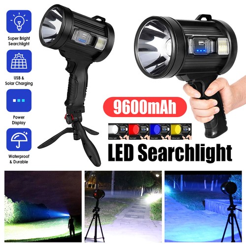 LED Searchlight Spotlight USB Rechargeable Hand Torch Work Light Lamp ...