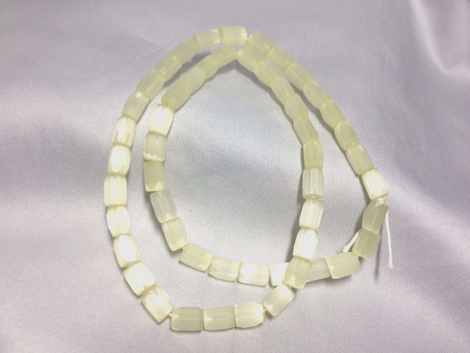 Faceted Frosted Glass Atlas Tubular Beads. 4mm Diameter x 6mm Long - 4 ...