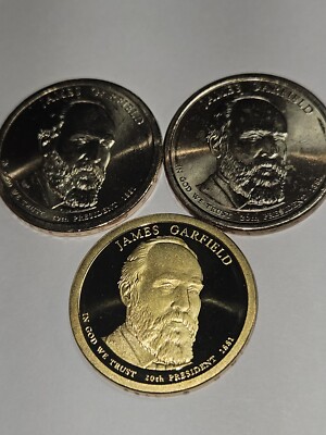 2011 P D S James Garfield Presidential Dollar - Three Coin Set | eBay