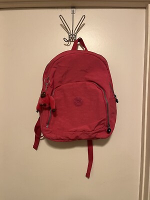 KIPLING Hot Pink Lightweight Woman's Large Backpack Gorilla Keychain | eBay