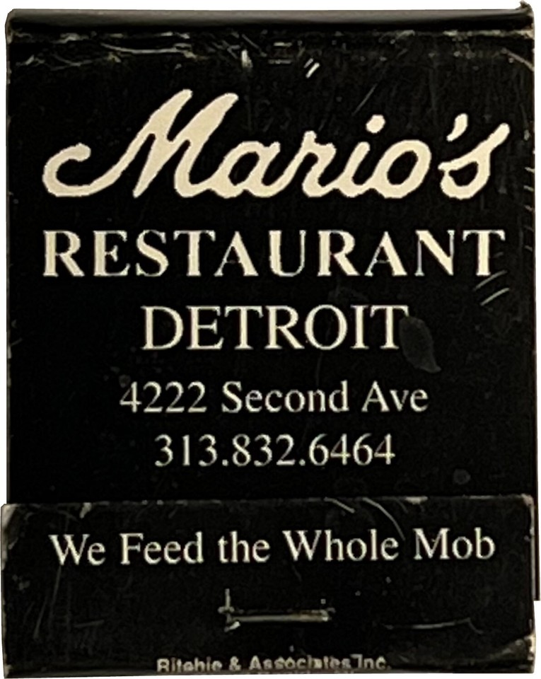 Mario's Restaurant, Detroit, Michigan, Match Book Matches Matchbox | eBay