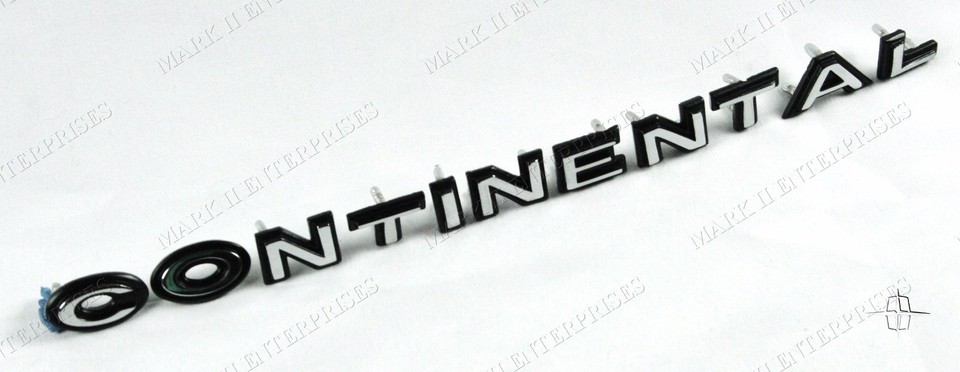 1969 Lincoln NEW Front Header Letters Set "Continental" Chrome & Black ...