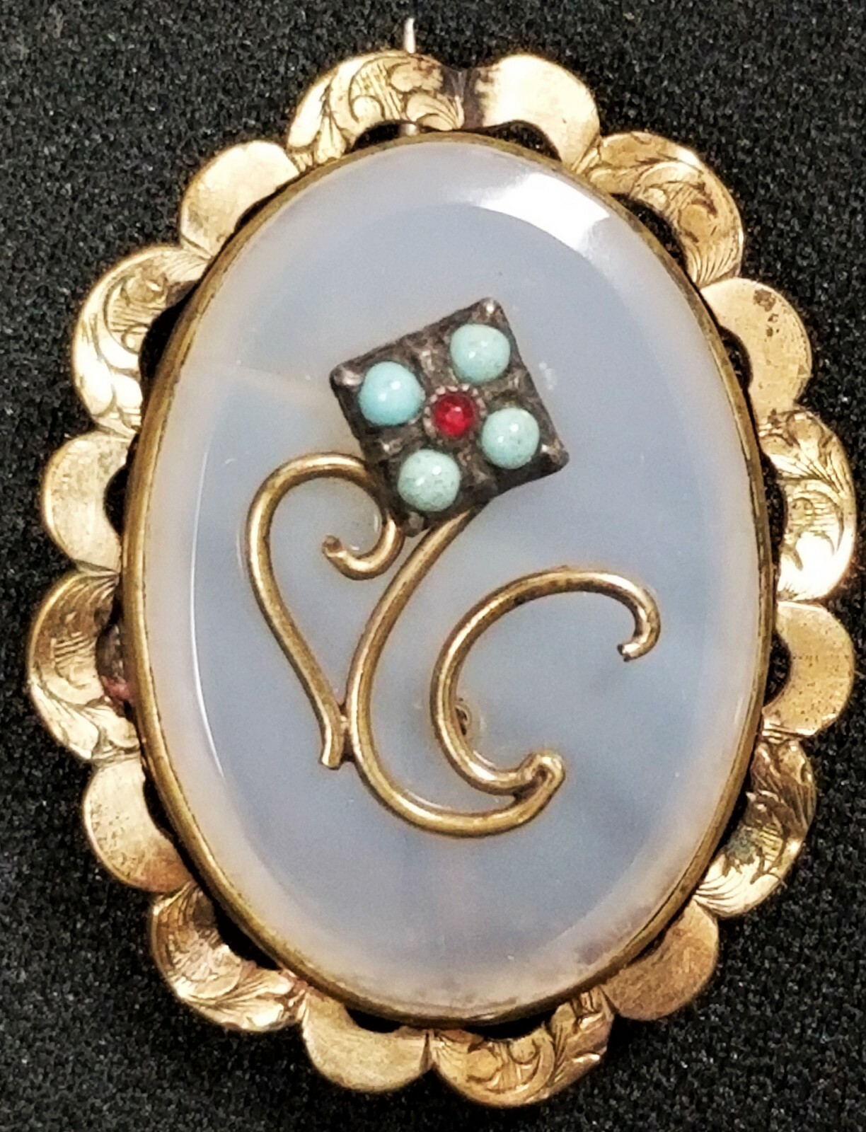 Antique Victorian Opaline Glass Turquoise Ruby Forget… - Gem