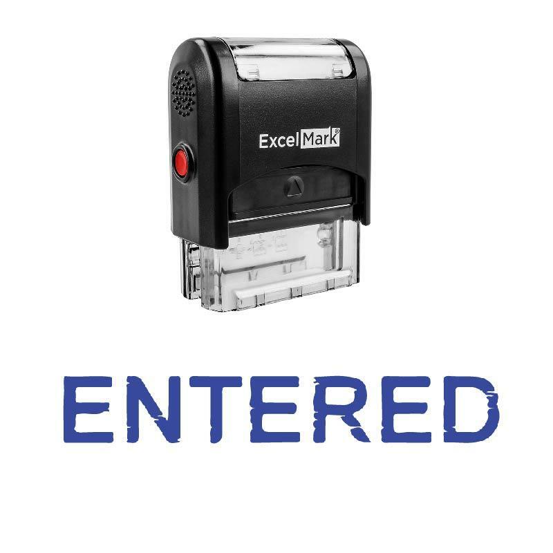 ENTERED Stamp - Self-Inking / Blue | eBay