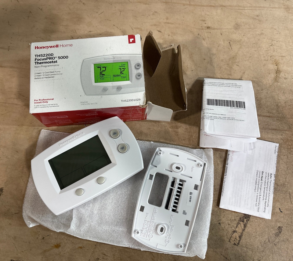 Honeywell TH5220D1029 Focuspro 5000 Thermostat (Used, Thermostat only ...