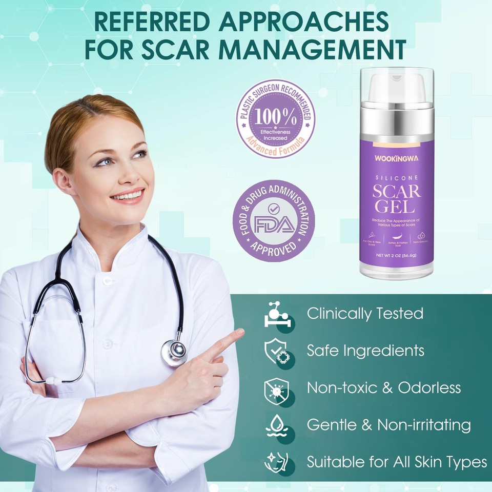 Silicone Scar Gel, Advanced Scar Gel for Surgical Scars, Non-Greasy ...