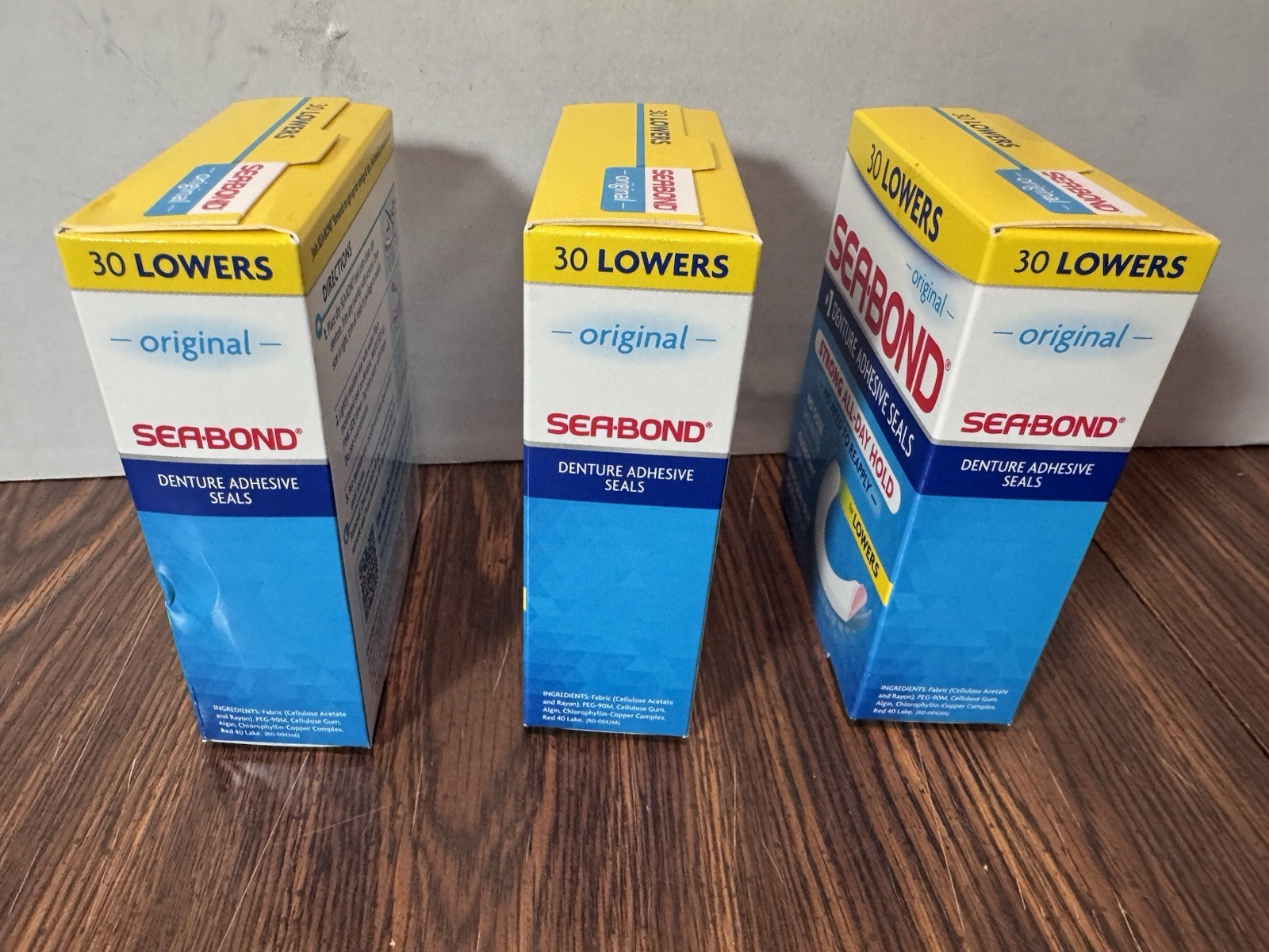 Sea-Bond Lower Adhesive Denture Seals Lot Of 3 Original 30 Ct per Box ...