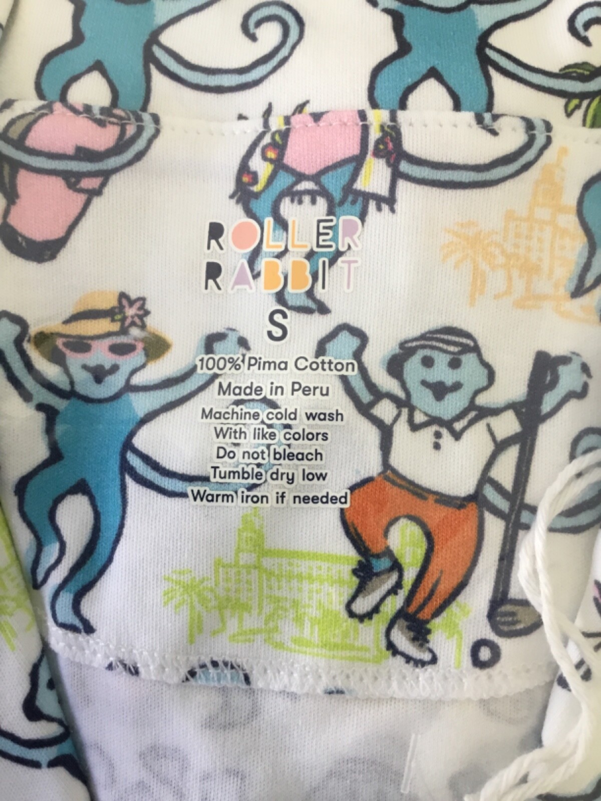 NEW NWT Roller Rabbit Palm Beach Blue Monkey Shorts Pajama Set PJ LIM ...