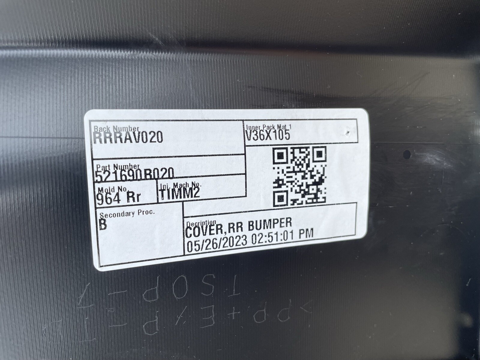 OEM 2016 2017 2018 Toyota Rav4 Rear Bumper Lower Cover w/ Sensor Hole ...