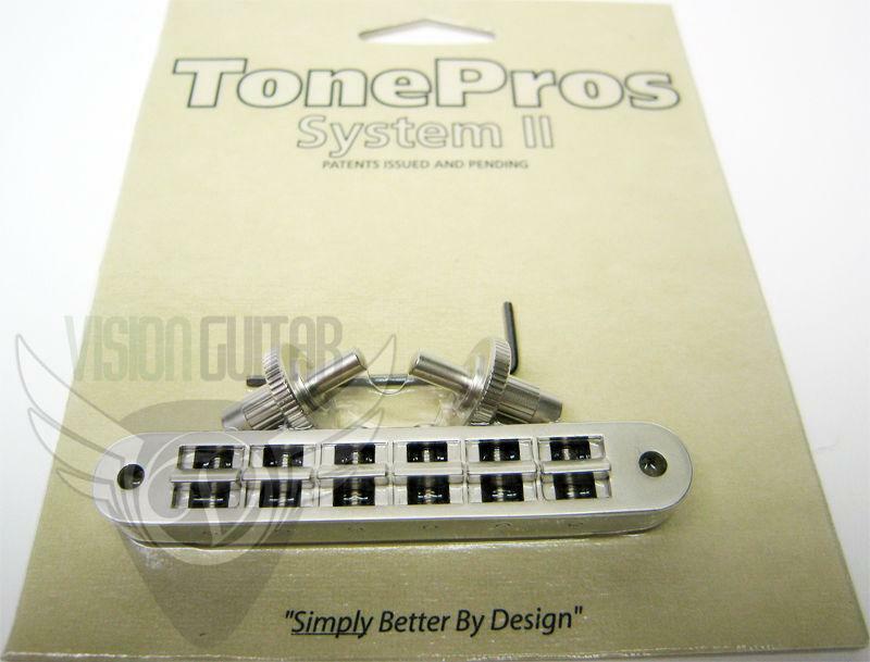 TonePros Nashville Un-Notched Tune-O-Matic Bridge TP6-SN SATIN NICKEL ...