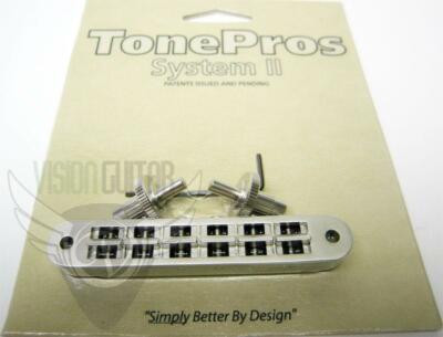 TonePros Nashville Un-Notched Tune-O-Matic Bridge TP6-SN SATIN NICKEL ...