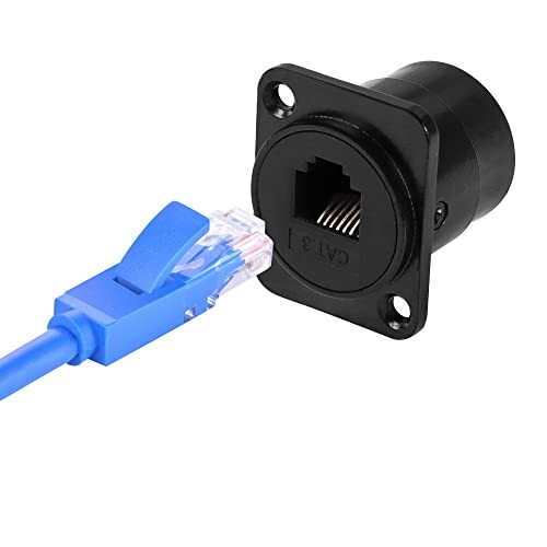 Rj11 Rj12 6P6c Panel Mount Connector Black Zinc Alloy Durable Telecom ...