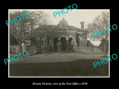 OLD 8x6 HISTORIC PHOTO OF DROUIN VICTORIA VIEW OF THE POST OFFICE c1930 ...