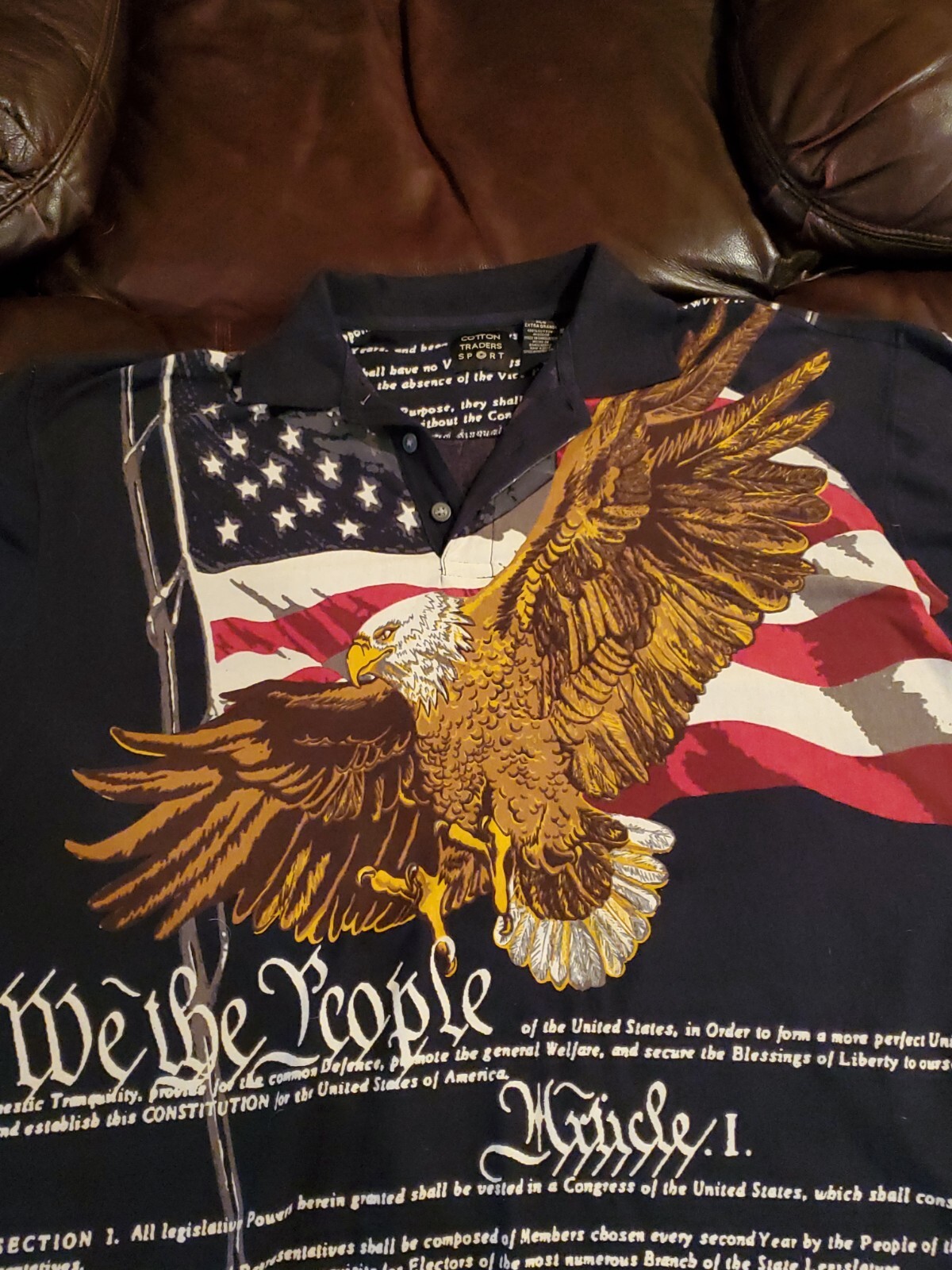 Men's Vintage USA We The People Polo Shirt Size XL - Gem