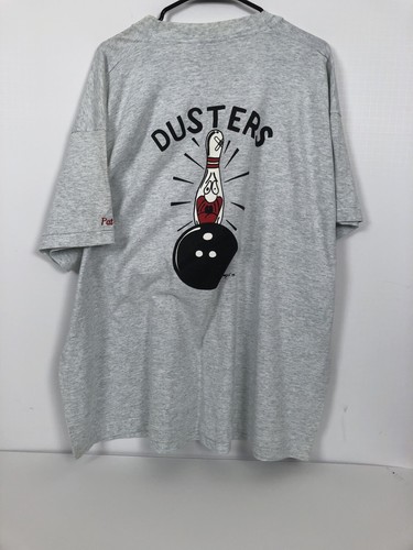 Vintage Dusters Bowling Gray T Shirt XXXL team pins funny bowling ball ...