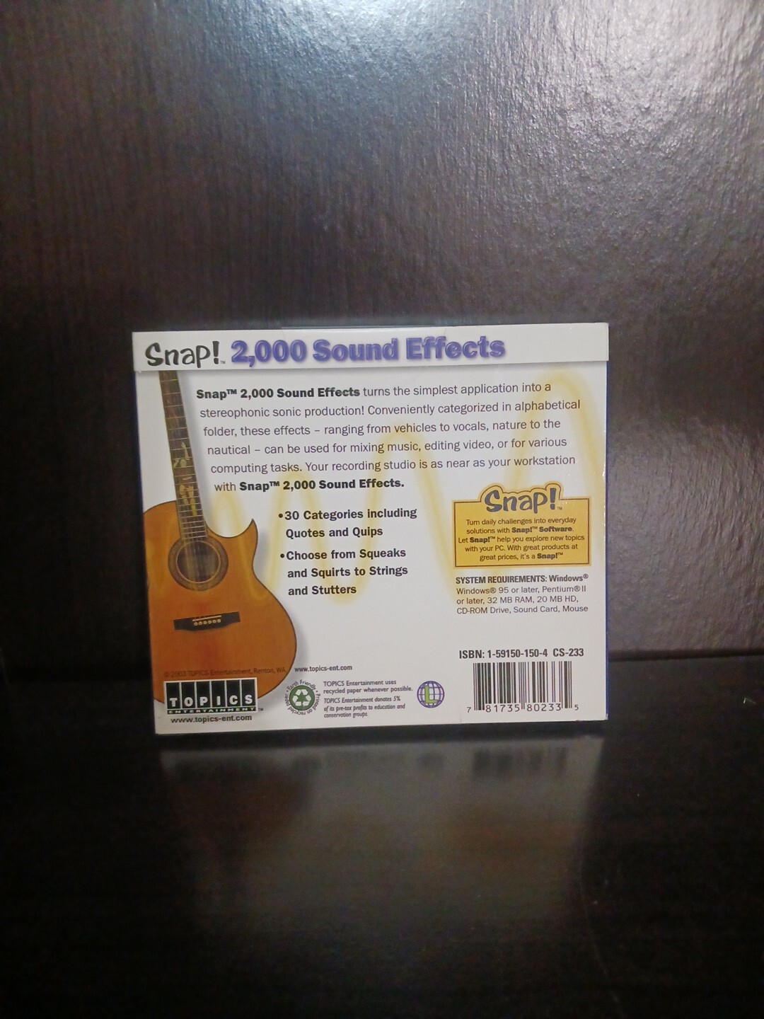 Topics Entertainment Snap! 2,000 Sound Effects OEM for sale online | eBay