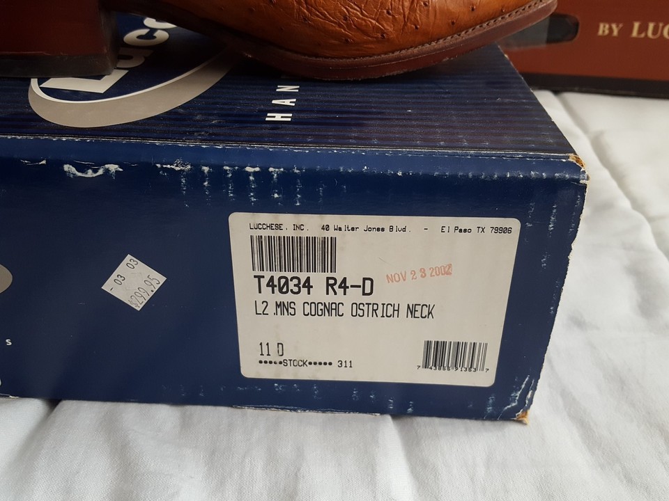 Great Looking Lucchese Boots Ostrich Neck / Cognac 11D | eBay