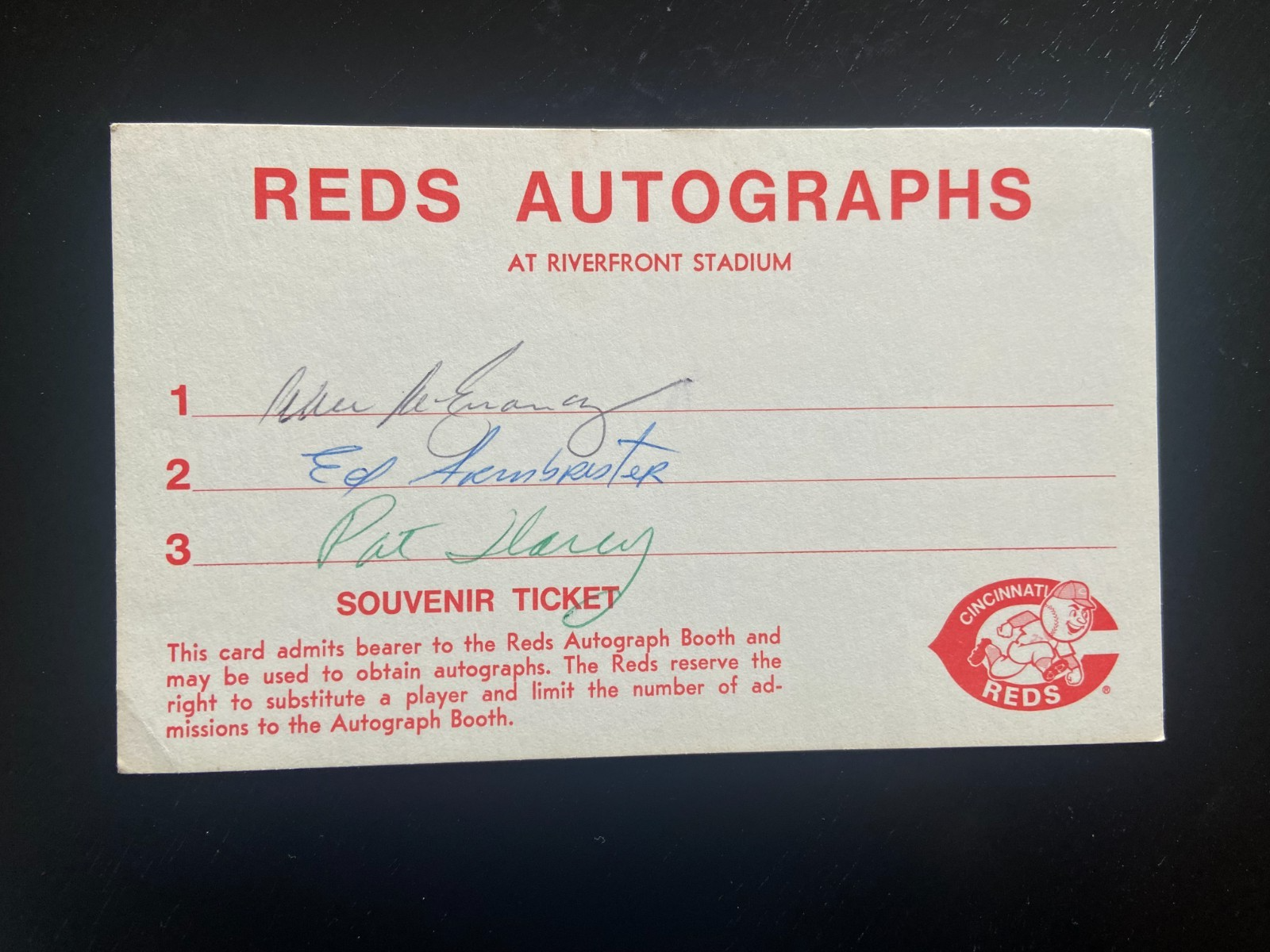 1970s Cincinnati Reds Big Red Machine Stadium Autograph Booth Card | eBay