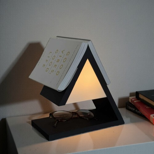Modern Triangular Table Lamp Good Vibes Nightstand Light Decor | eBay