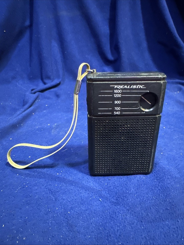 Vintage Realistic Radio Shack Black Pocket Portable AM Radio-works | eBay