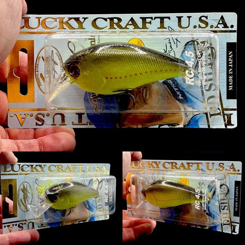NEW LUCKY CRAFT RICK CLUNN RC 4.5 “Chartreuse Perch” COLOR 3/4 oz - 3 1 ...