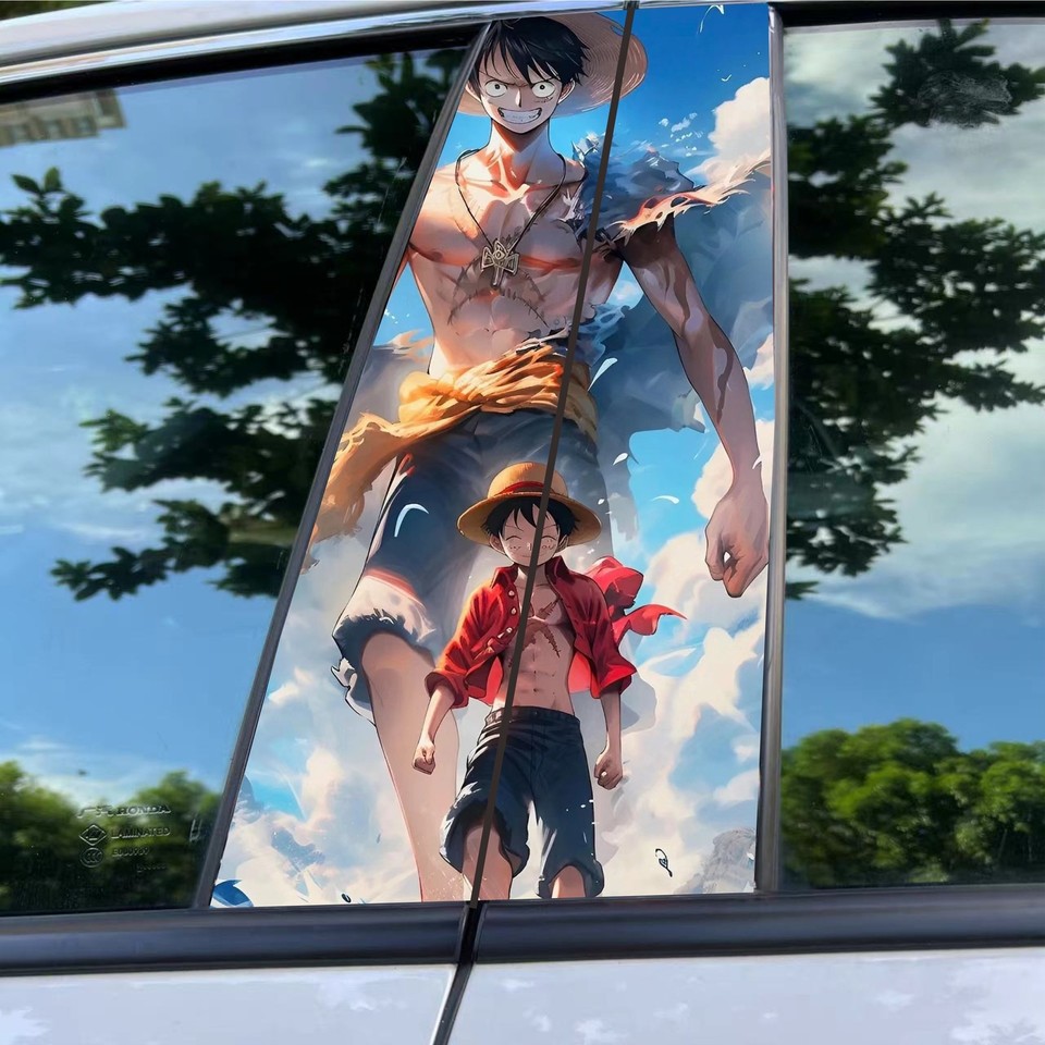 Car Center Pillar Sticker Car Door Pillar Decals Black Wolf Engulfed In ...